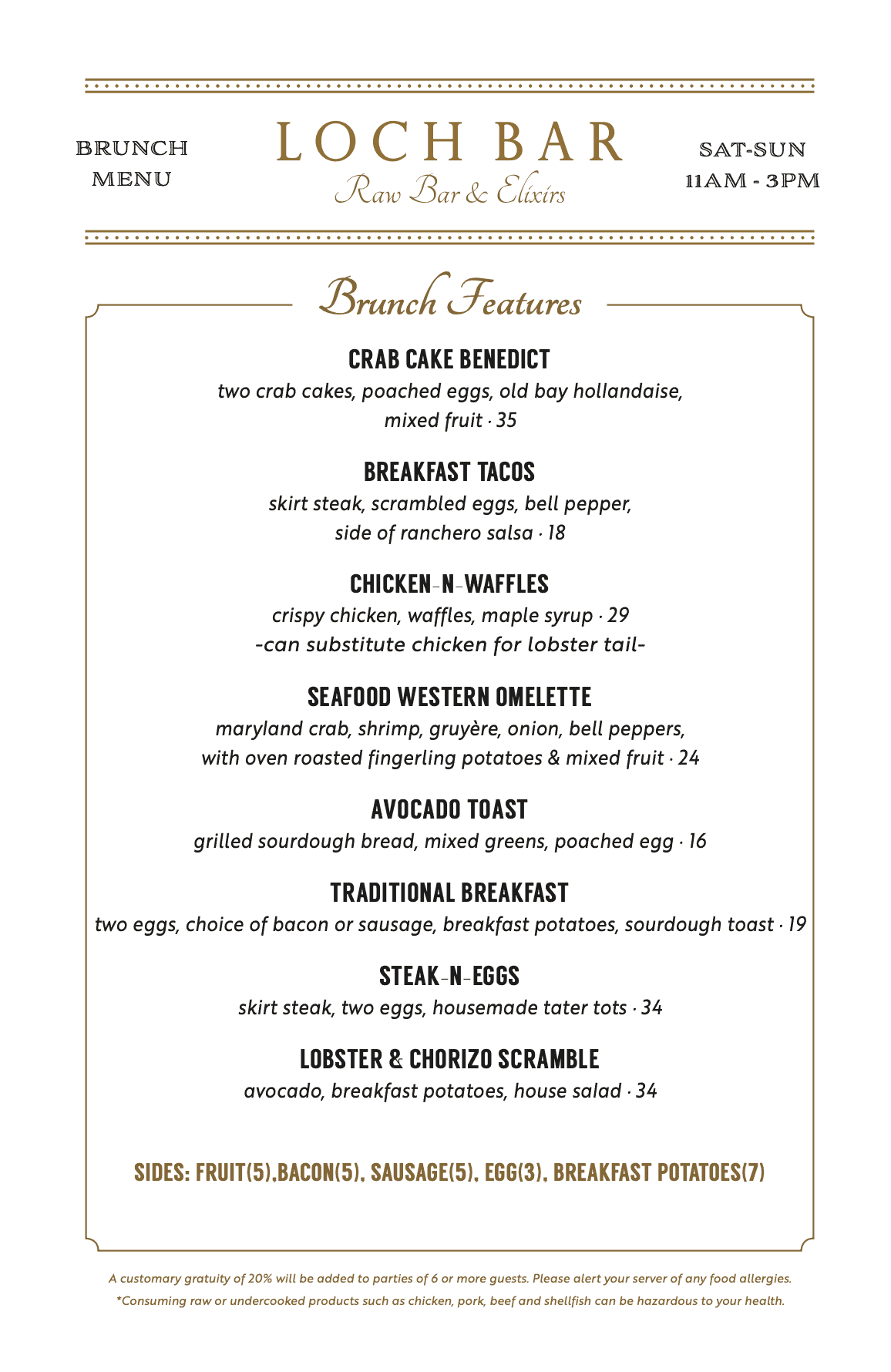 Our Menus - Loch Bar | Houston, TX